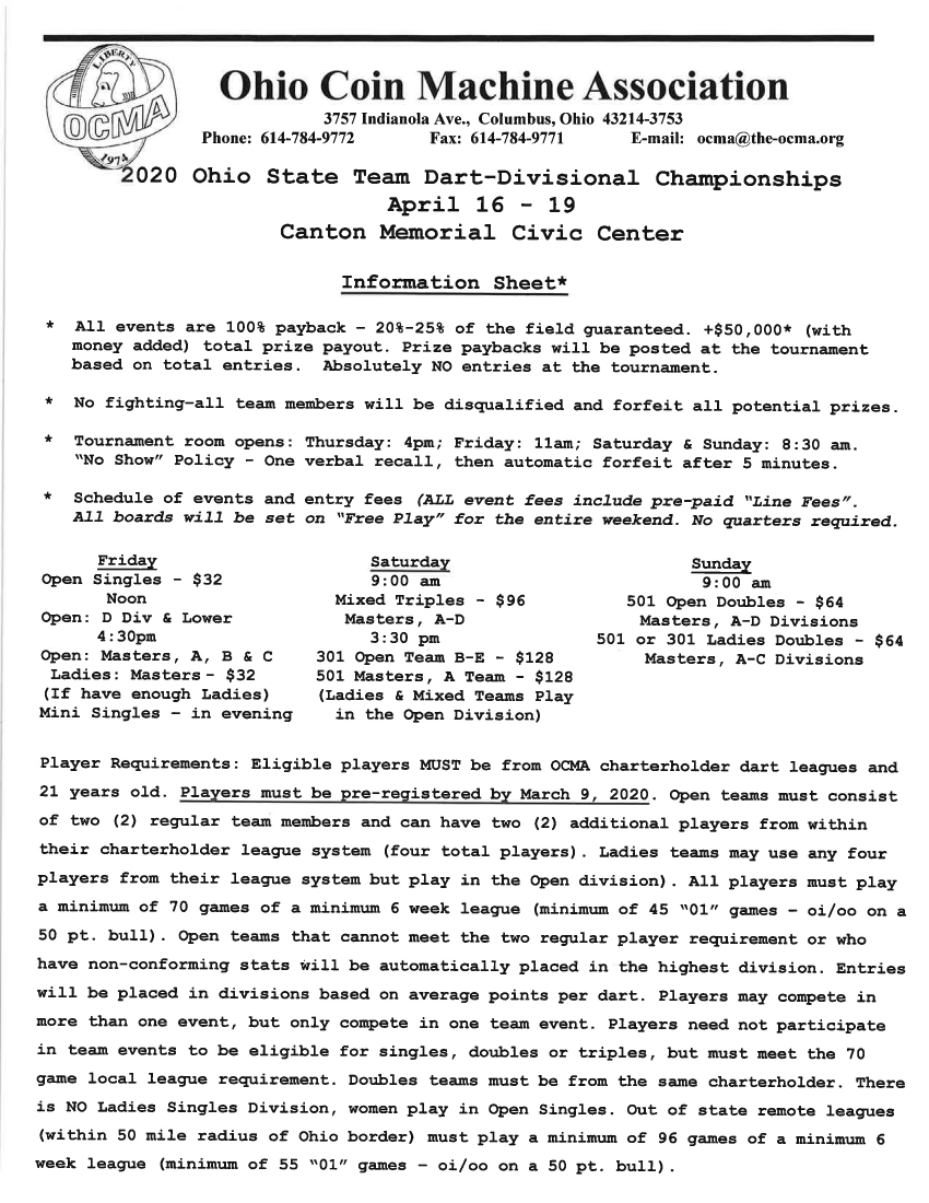 OCMA-FORMAT – CITY AMUSEMENT LEAGUE SYSTEM